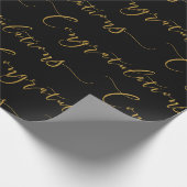 Modern Black and Gold Lettering Congratulations Wrapping Paper | Zazzle
