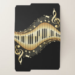 Modern Black And Gold Music Notes Design File Folder | Zazzle