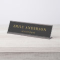Modern Black and Gold Personalized Desk Name Plate | Zazzle