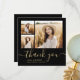 Modern Black and Gold Script 4 Photo Graduation Thank You Card | Zazzle
