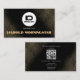 Modern Black and Gold Stone Qr and Logo Business Card | Zazzle