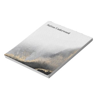 Modern Black and Gold Watercolor Notepad | Zazzle