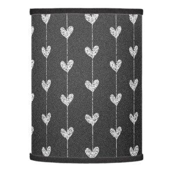 Modern Black and Grey Glitter Hearts Pattern Lamp Shade | Zazzle