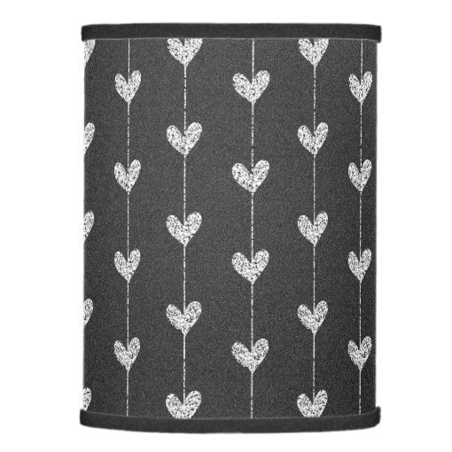 Modern Black and Grey Glitter Hearts Pattern Lamp Shade | Zazzle