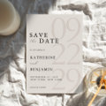 Modern Black and Ivory Minimalist Wedding Save The Date | Zazzle