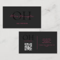 Modern Black and Pink Script QR Code Business Card | Zazzle