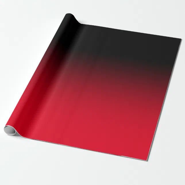 Modern Black and Red Ombre Wrapping Paper | Zazzle