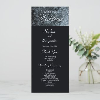 Modern Black and Silver Wedding Program | Zazzle