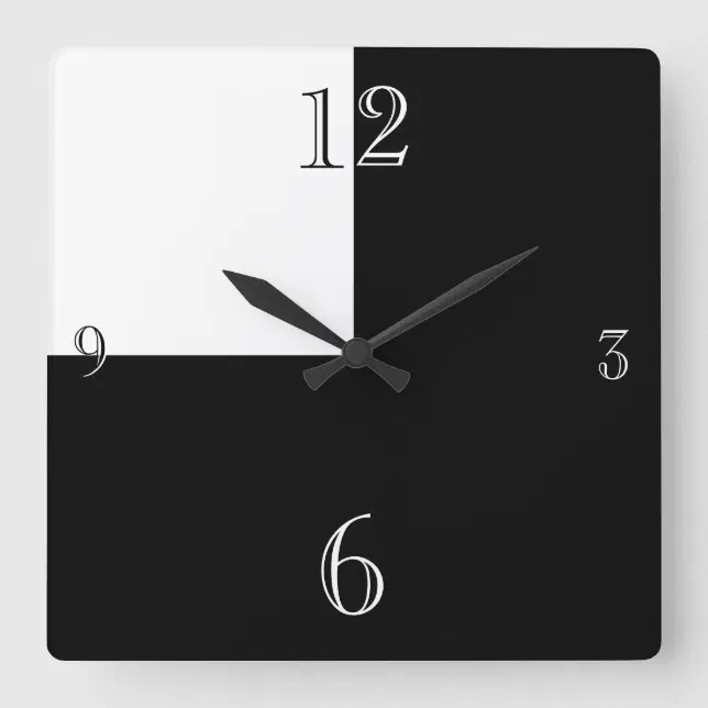 Modern Black and White abstract Large Clock | Zazzle
