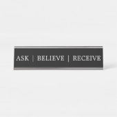 Modern Black and White Ask Believe Receive Sign | Zazzle