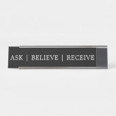Modern Black and White Ask Believe Receive Sign | Zazzle