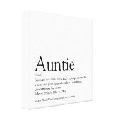 Modern Black and White Aunt Auntie Definition Canvas Print | Zazzle