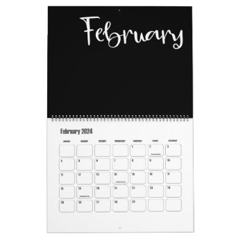 Modern Black and White Calendar | Zazzle
