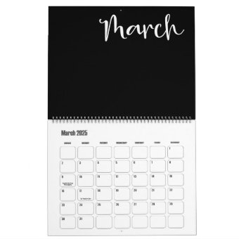 Modern Black and White Calendar | Zazzle