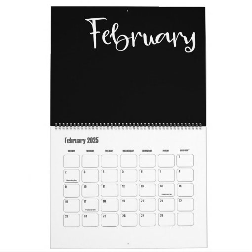 Modern Black and White Calendar | Zazzle