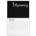 Modern Black and White Calendar | Zazzle