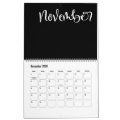 Modern Black and White Calendar | Zazzle