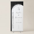 Modern Black And White Calligraphy Wedding Retractable Banner | Zazzle