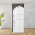 Modern Black And White Calligraphy Wedding Retractable Banner | Zazzle