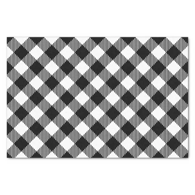 Modern Black and White Check Gingham Pattern Tissue Paper | Zazzle