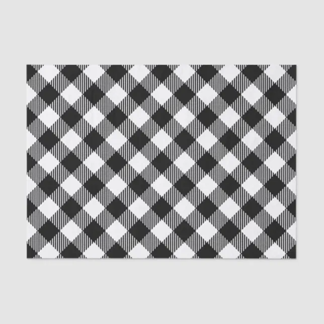 Modern Black and White Check Gingham Pattern Tissue Paper | Zazzle