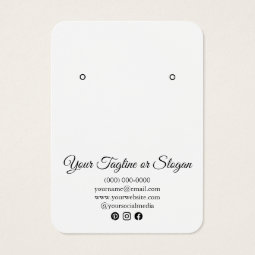 Modern black and white custom earring display card | Zazzle