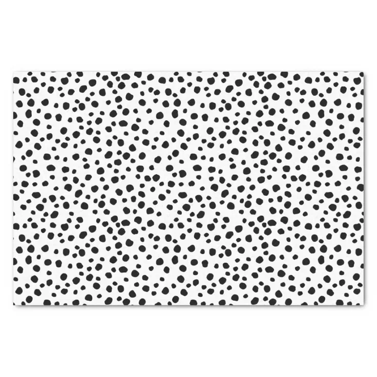 Modern Black and White Dalmatian Spot Pattern Tissue Paper | Zazzle