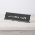 Modern Black and White Desk Name Plate | Zazzle