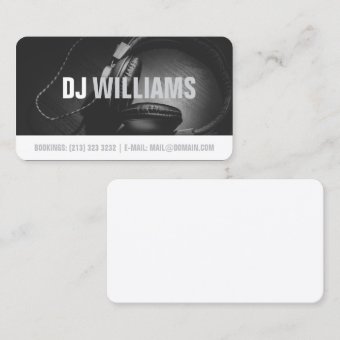 Modern Black and White DJ DeeJay Musician Business Card | Zazzle
