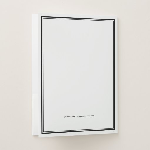 Modern Black and White Double Borders Business Pocket Folder | Zazzle