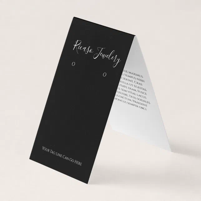 Modern Black and White Earring Background Business Card | Zazzle