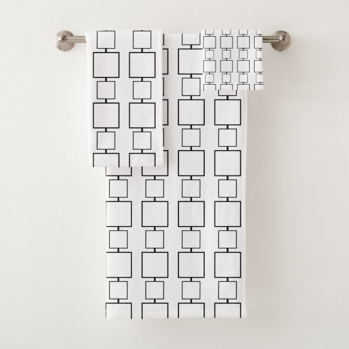 Modern Black and White Geometric Pattern Bath Towel Set | Zazzle.com