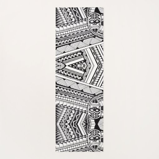 Modern Black and White Geometric Tribal Pattern Yoga Mat | Zazzle