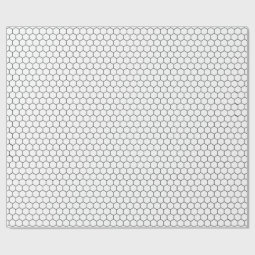 Modern Black and White Hex Tile Design Wrapping Paper | Zazzle