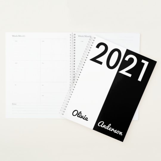 Modern Black and White Minimalist Design Planner | Zazzle.com