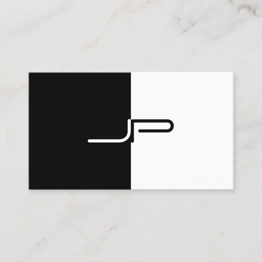 Modern Black And White Monogrammed Chic Initial Business Card | Zazzle.com