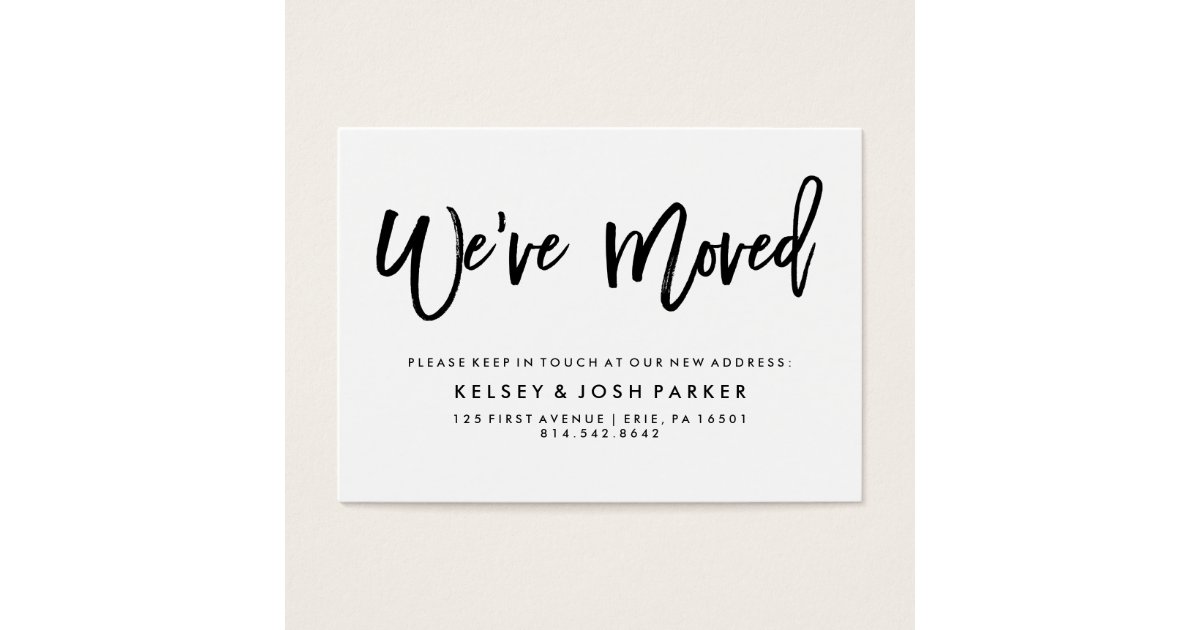 Modern Black and White New Address Insert | Zazzle