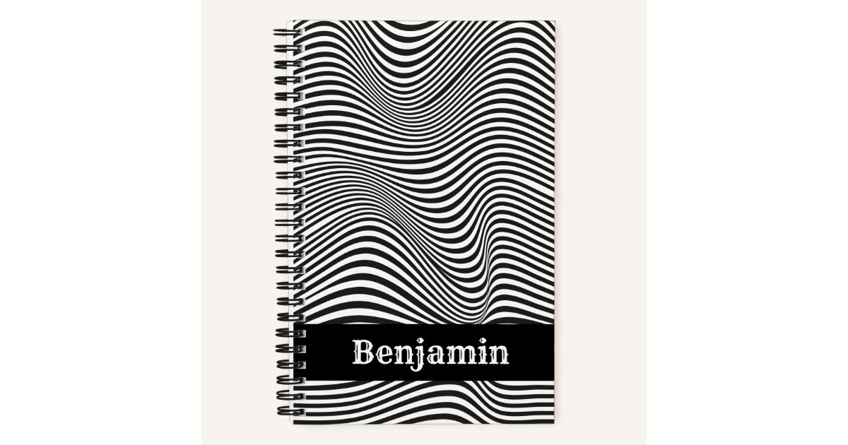 Modern Black And White Op Art Notebook | Zazzle