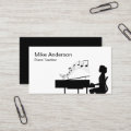 Modern Black and White Piano Teacher Business Card | Zazzle