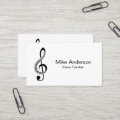 Modern Black and White Piano Teacher Business Card | Zazzle