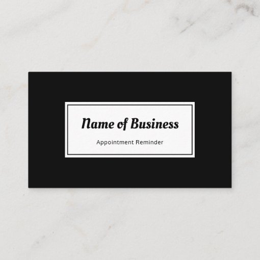 Modern Black and White Plain Appointment Reminder | Zazzle