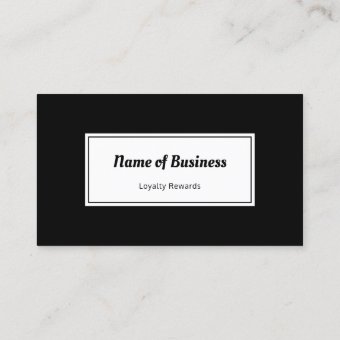 Modern Black and White Plain Loyalty Rewards Card | Zazzle