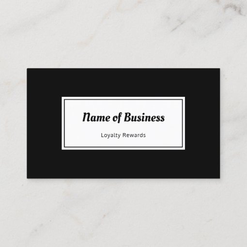 Modern Black and White Plain Loyalty Rewards Card | Zazzle