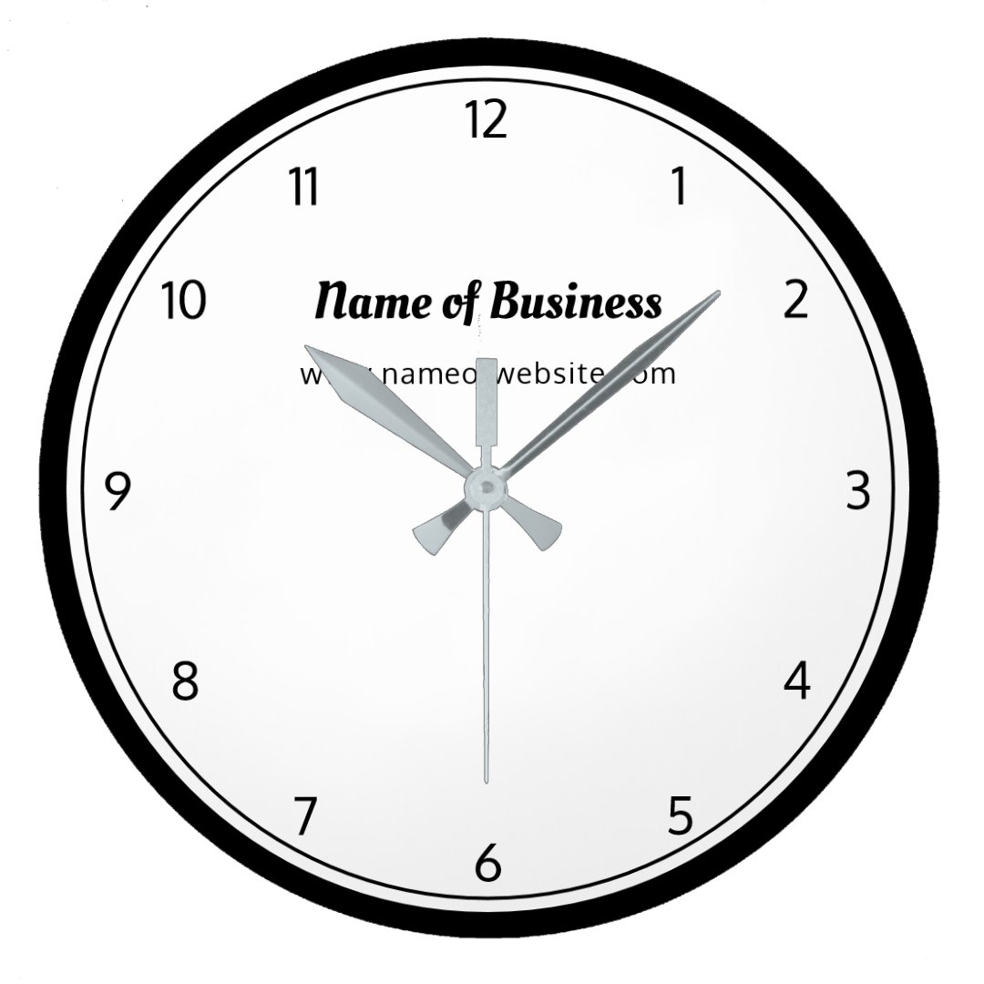 Modern Black and White Plain Simple With Numbers Large Clock | Zazzle