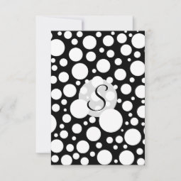 Modern Black and White Polka Dot Pattern Invitation | Zazzle
