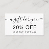 Modern black and white professional typography discount card | Zazzle