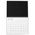 Modern Black and White Stripe Personalized Calendar | Zazzle