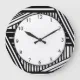 Modern Black and White Stripes Crosshatch Large Clock | Zazzle