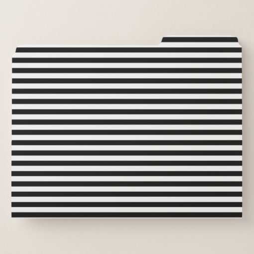Modern Black And White Stripes File Folder | Zazzle