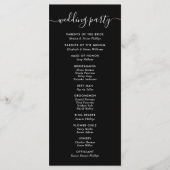 Modern Black and White Wedding Program | Zazzle